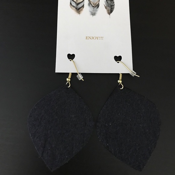 Jewelry | Golden Crackle Teardrop Feather Earrings | Poshmark